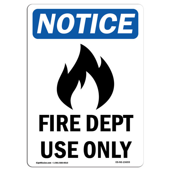 SignMission Fire Dept Use Only Sign | Wayfair