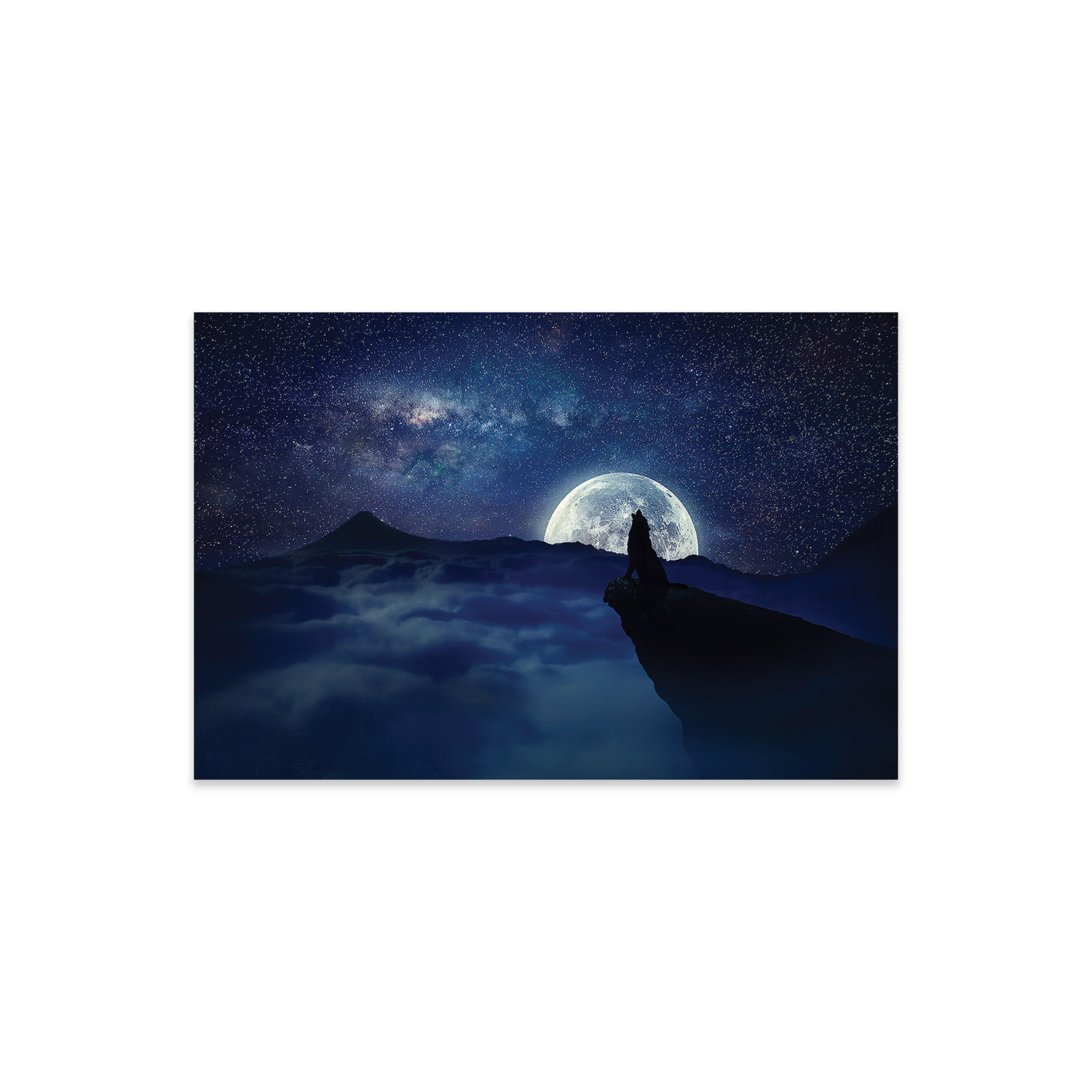 Millwood Pines Lonely Wolf Moonlight Print On Acrylic Glass - Wayfair ...