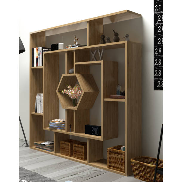 Hashtag Home Abston Geometric Bookcase & Reviews | Wayfair