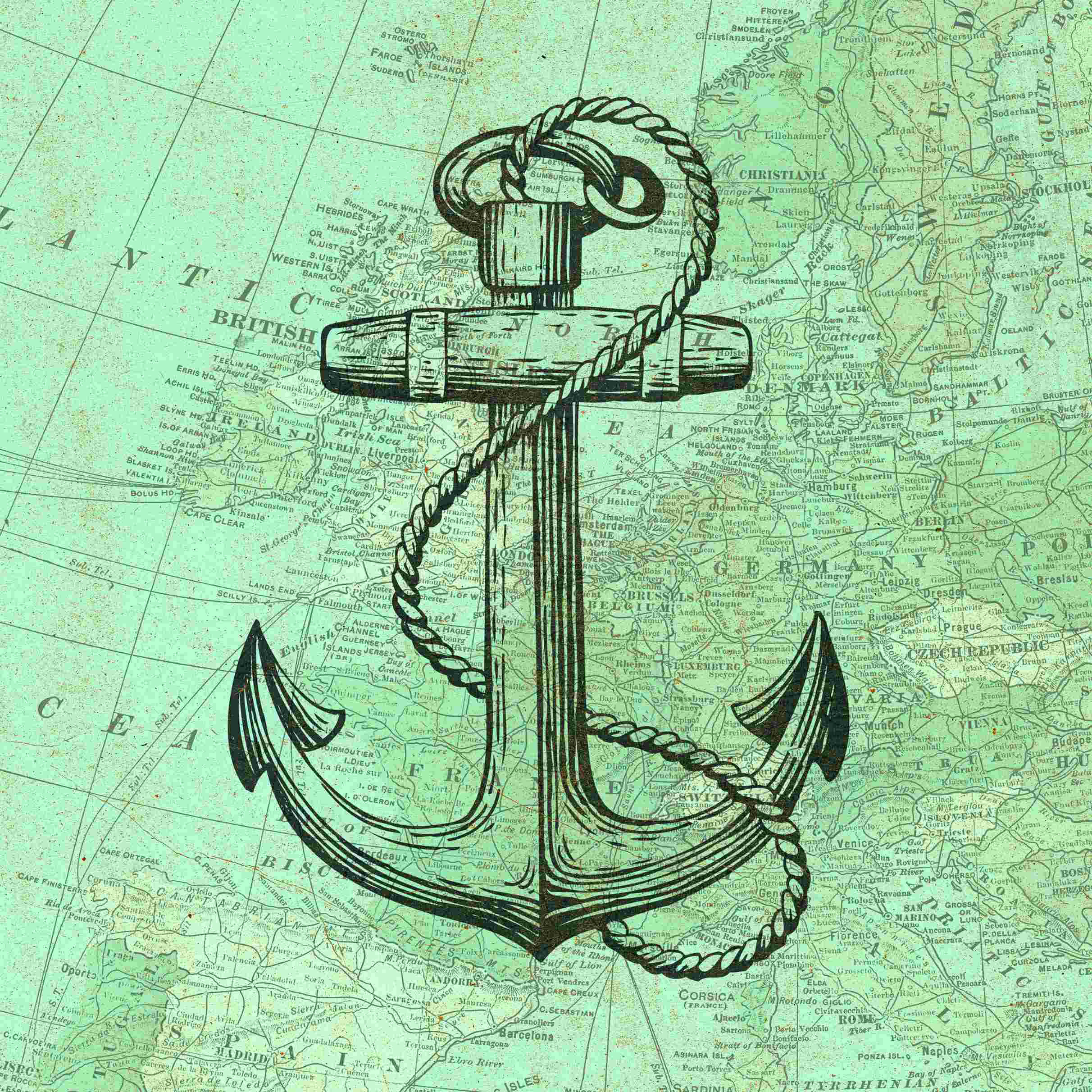 Breakwater Bay Coastal Map Series 2 Wrapped Canvas Print | Wayfair