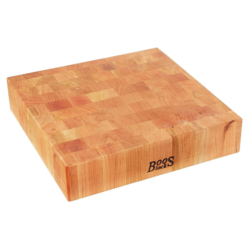John Boos BoosBlock® 3" End Grain Cherry 14" Square Chopping Block ...