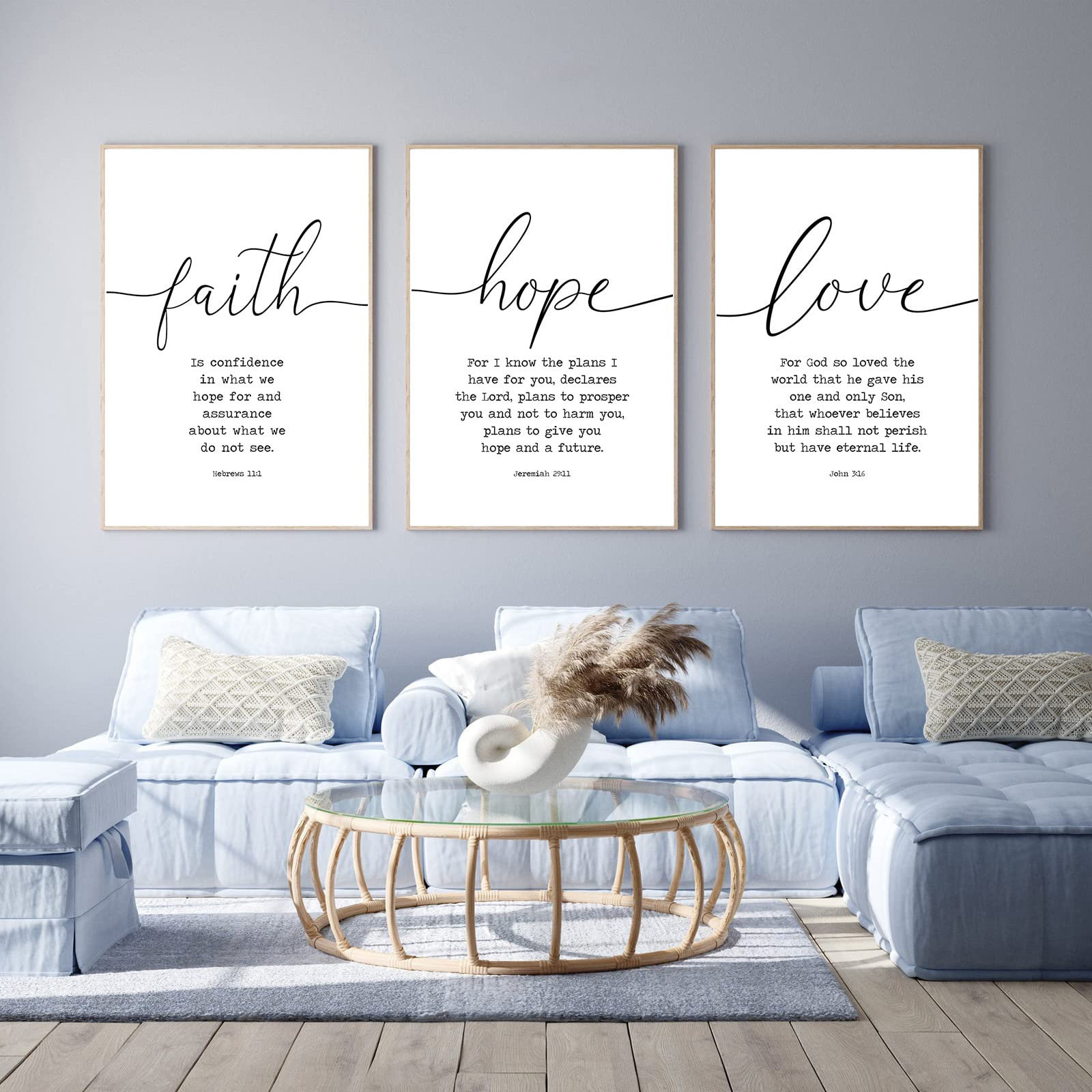 Trinx Faith Hope And Love Bible Verses 3 Piece Canvas Wall Art Decor Serenity Prayer Wall Art Or ...