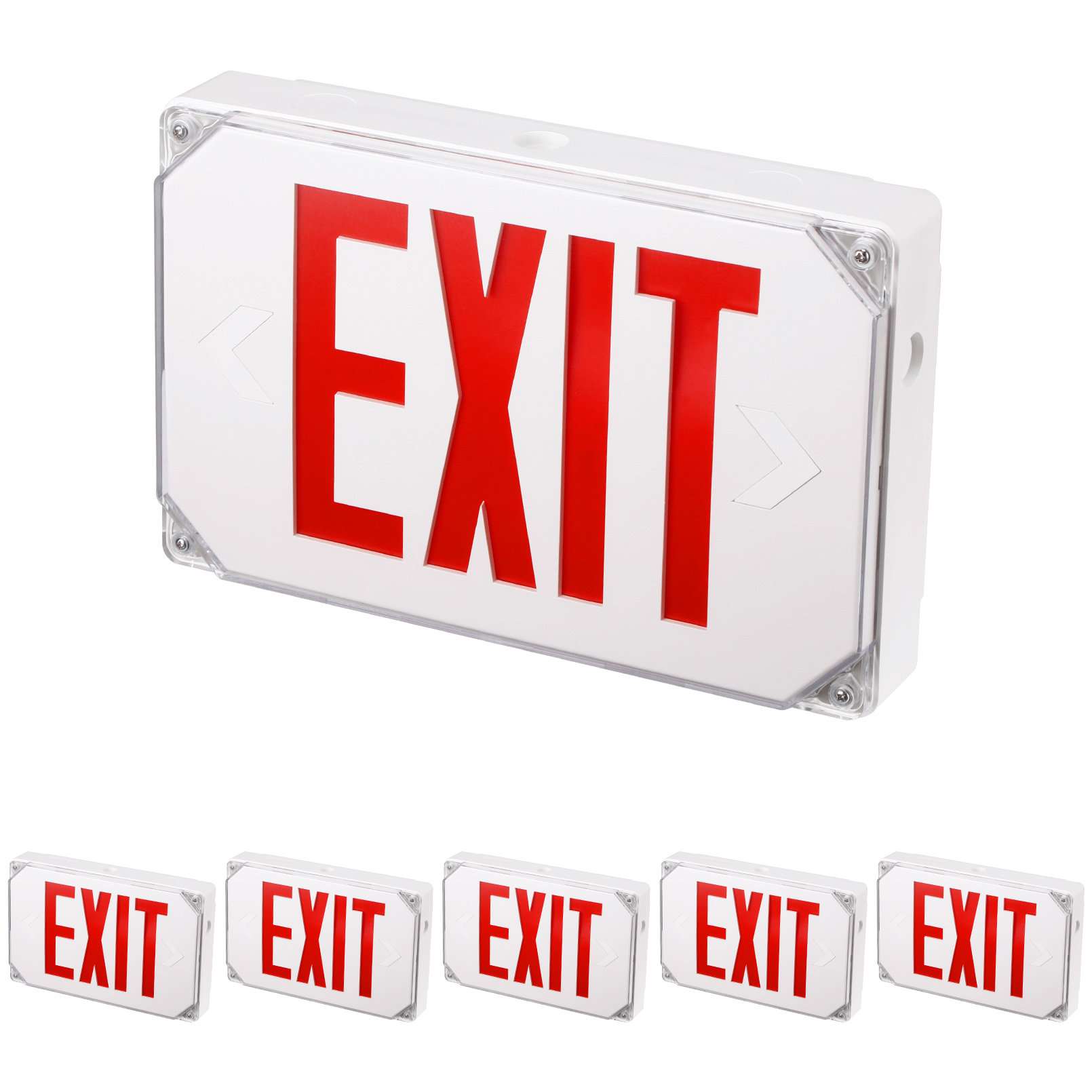 LEDVANS LED Emergency Exit Sign Hardwired with Rechargeable Battery ...