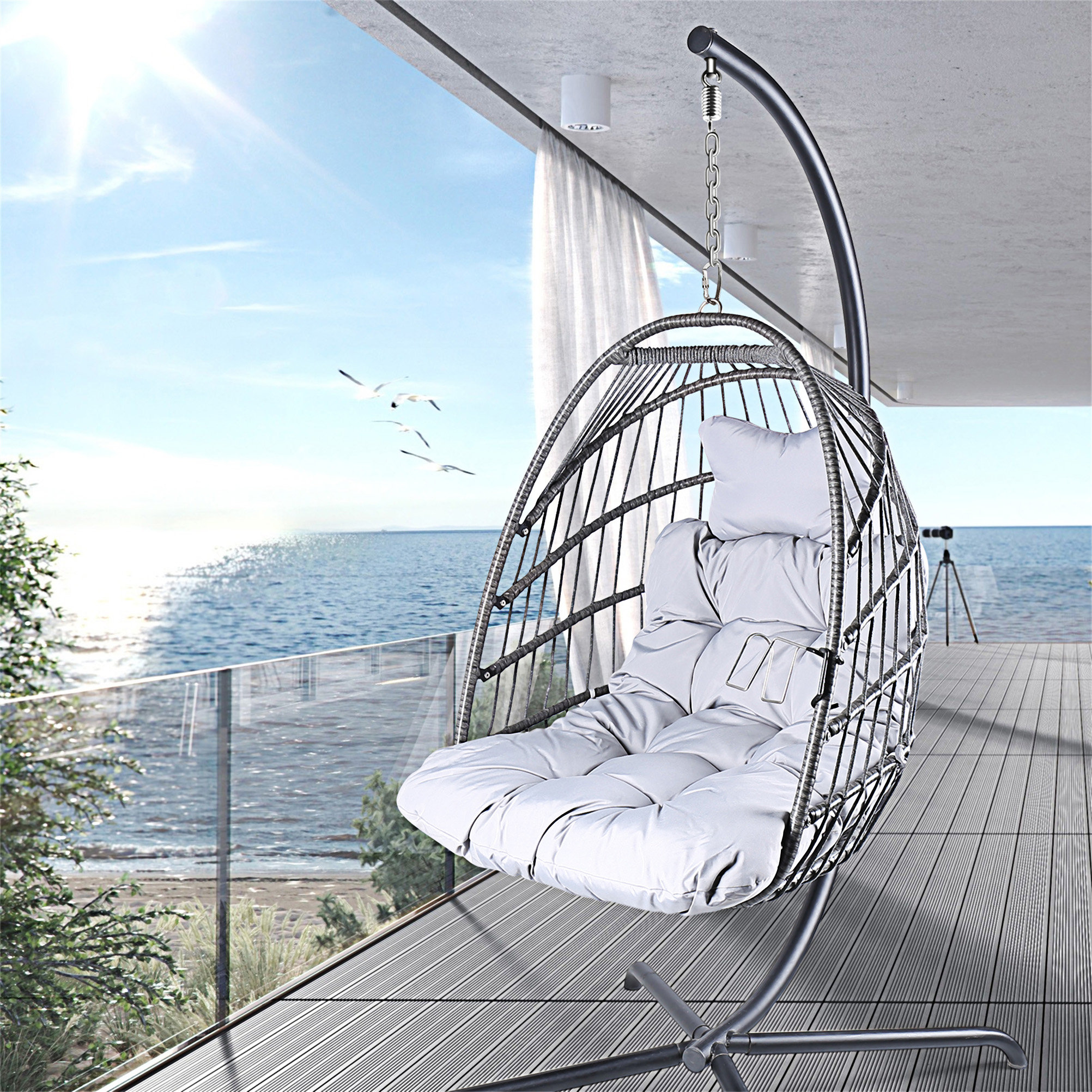 Latitude Run® Swing Egg Chair with Stand - Wayfair Canada