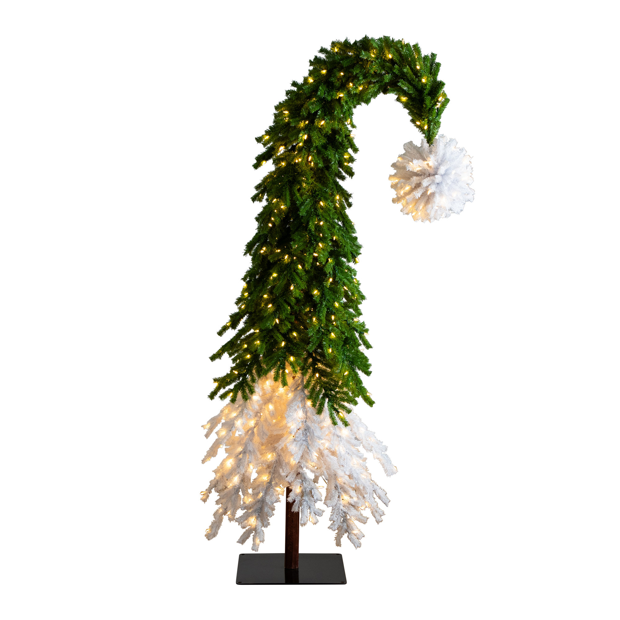 The Holiday Aisle® 9ft. Holiday Green & White Santa’s Hat Christmas ...