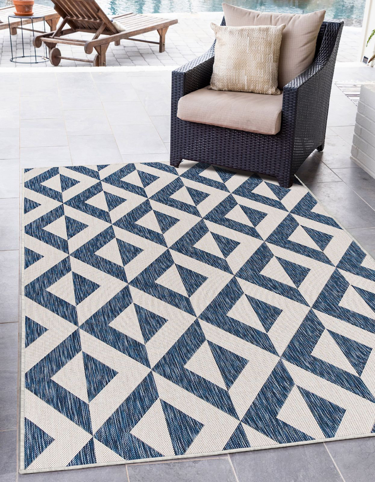 George Oliver Outdoor Destiny Area Rug Chevron Color | Wayfair