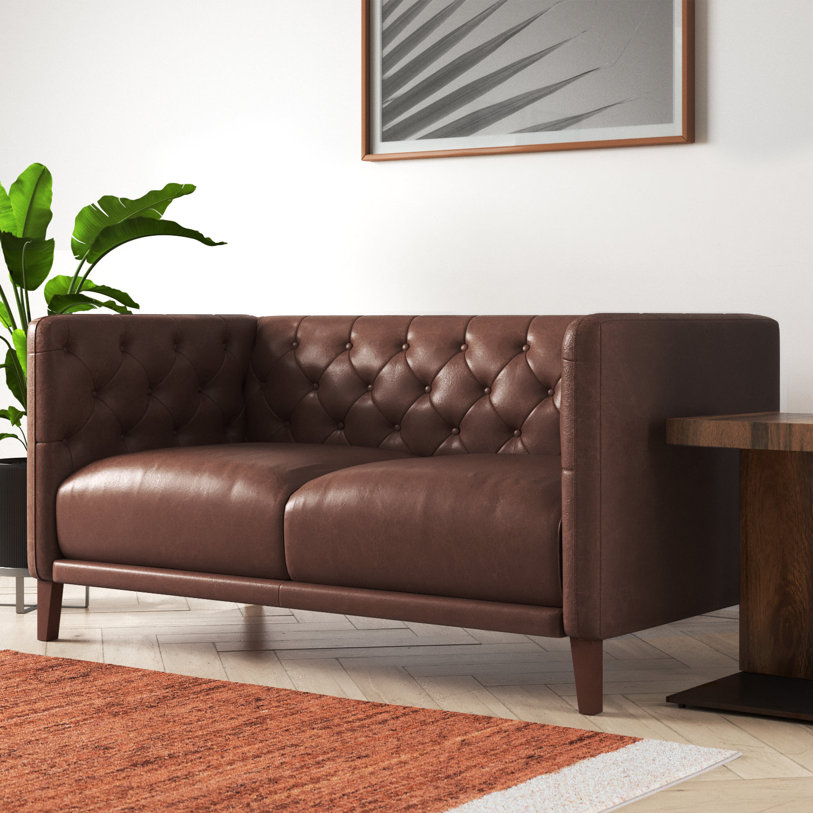 Trent Austin Design® Lubbers 59.75'' Vegan Leather Loveseat & Reviews ...