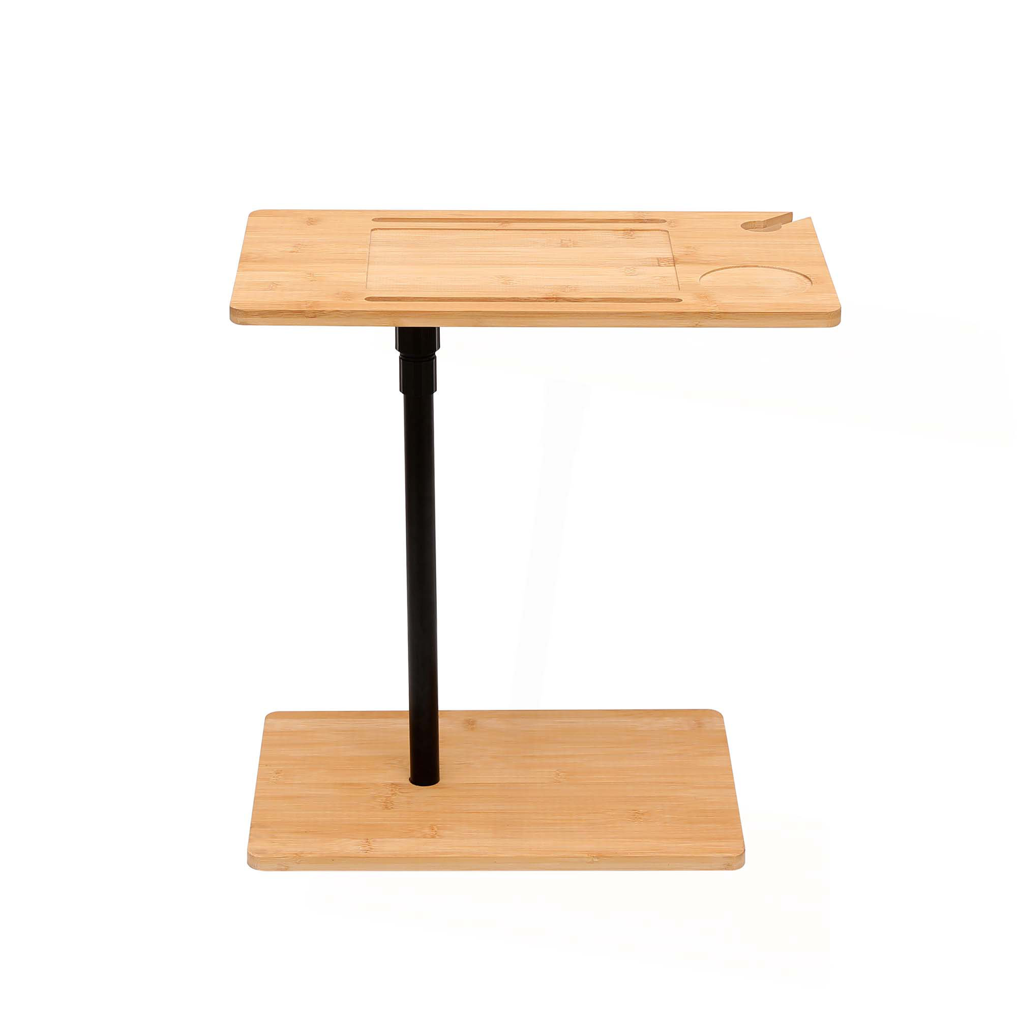 George Oliver Bamboo Couch Tray Table Height Adjustable C-Shaped End ...