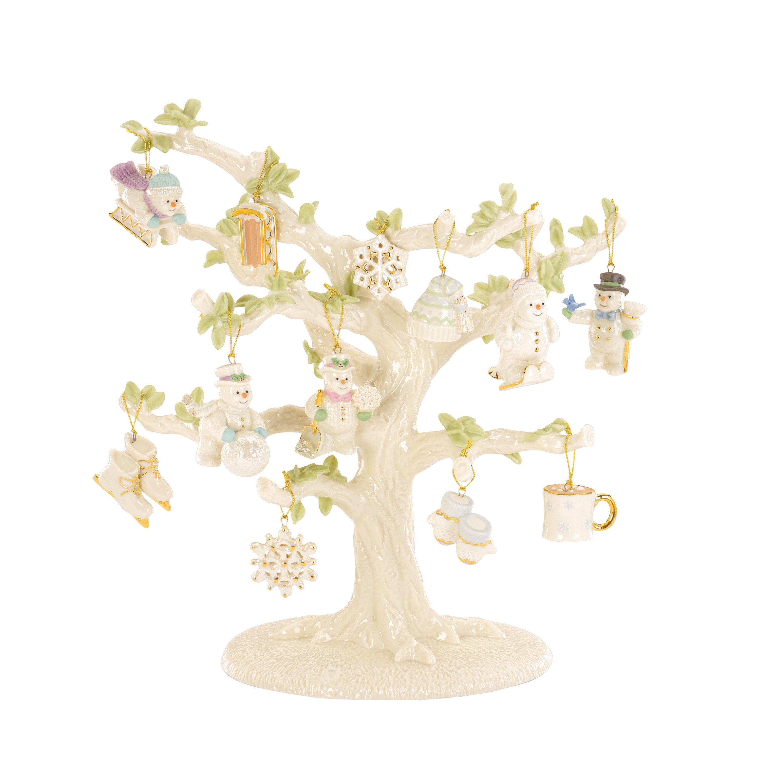 Lenox ORNAMENT TREES Snow Pals Christmas 12-Piece Ornament + Tree Set ...