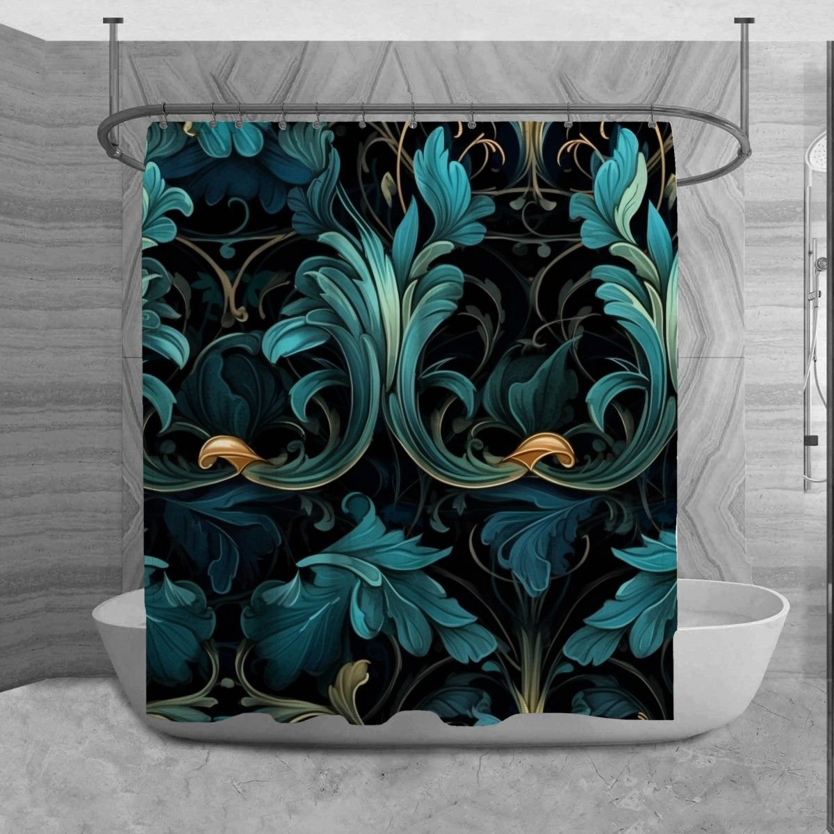 East Urban Home Vonciel Floral Shower Curtain | Wayfair