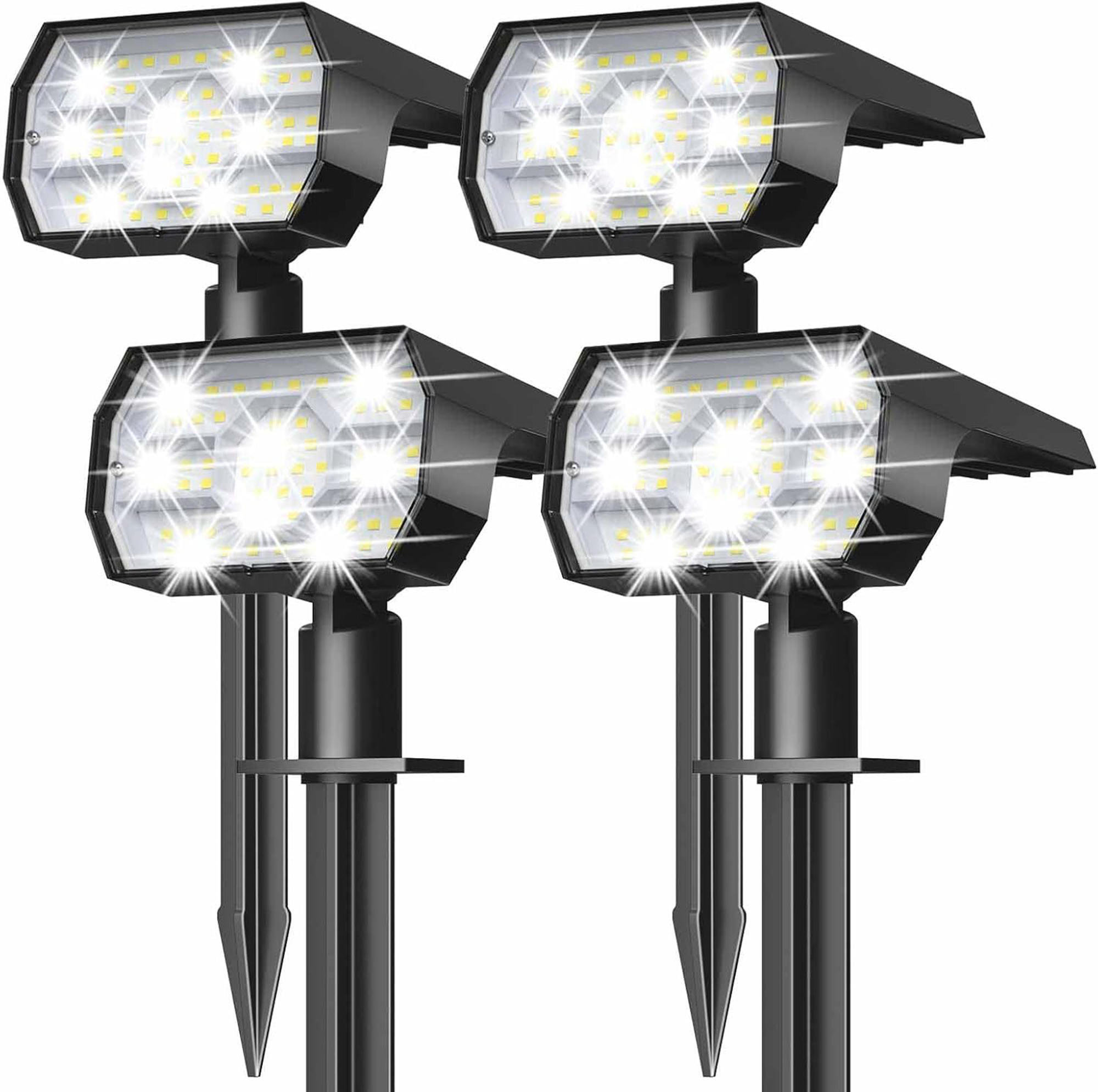 Latitude Run® 4-Pack Solar Outdoor Spotlights - IP68 Waterproof, 56 LED ...