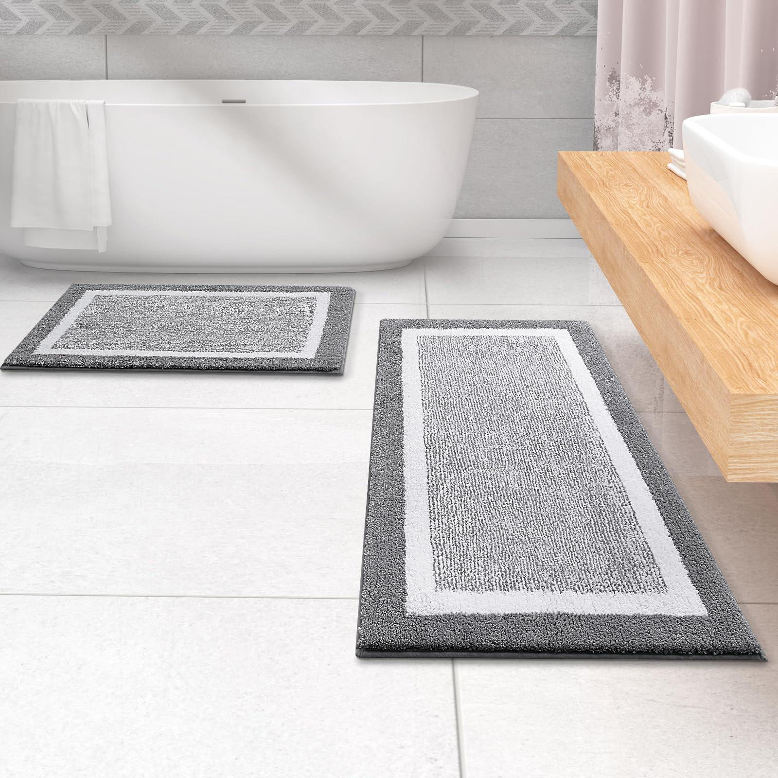 ZAALBA 59x24 Bathroom Rugs - Ultra Soft and Absorbent Microfiber Mat ...