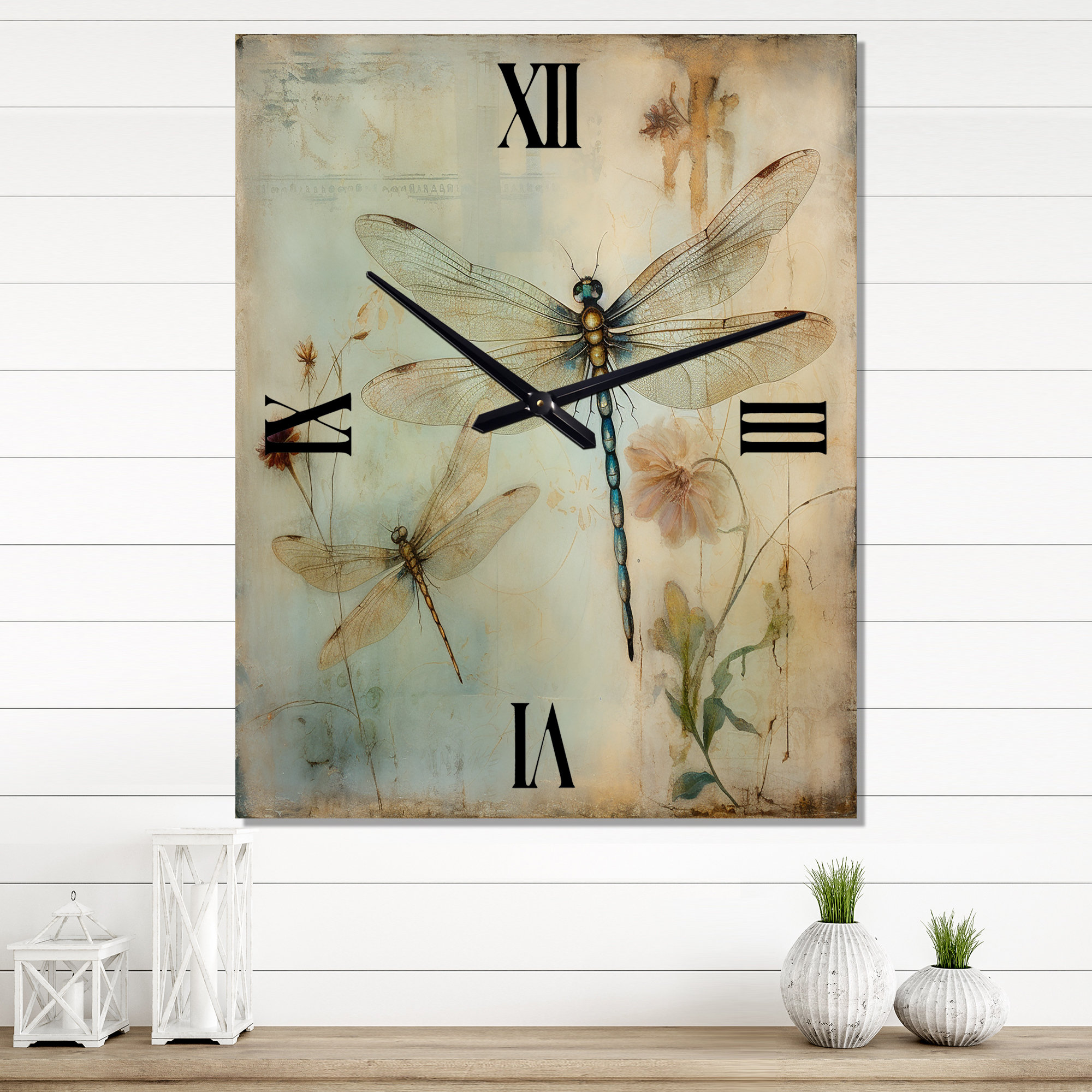 Design Art Vintage Painting Of Dragonfly Flying I - Animals Dragonfly ...