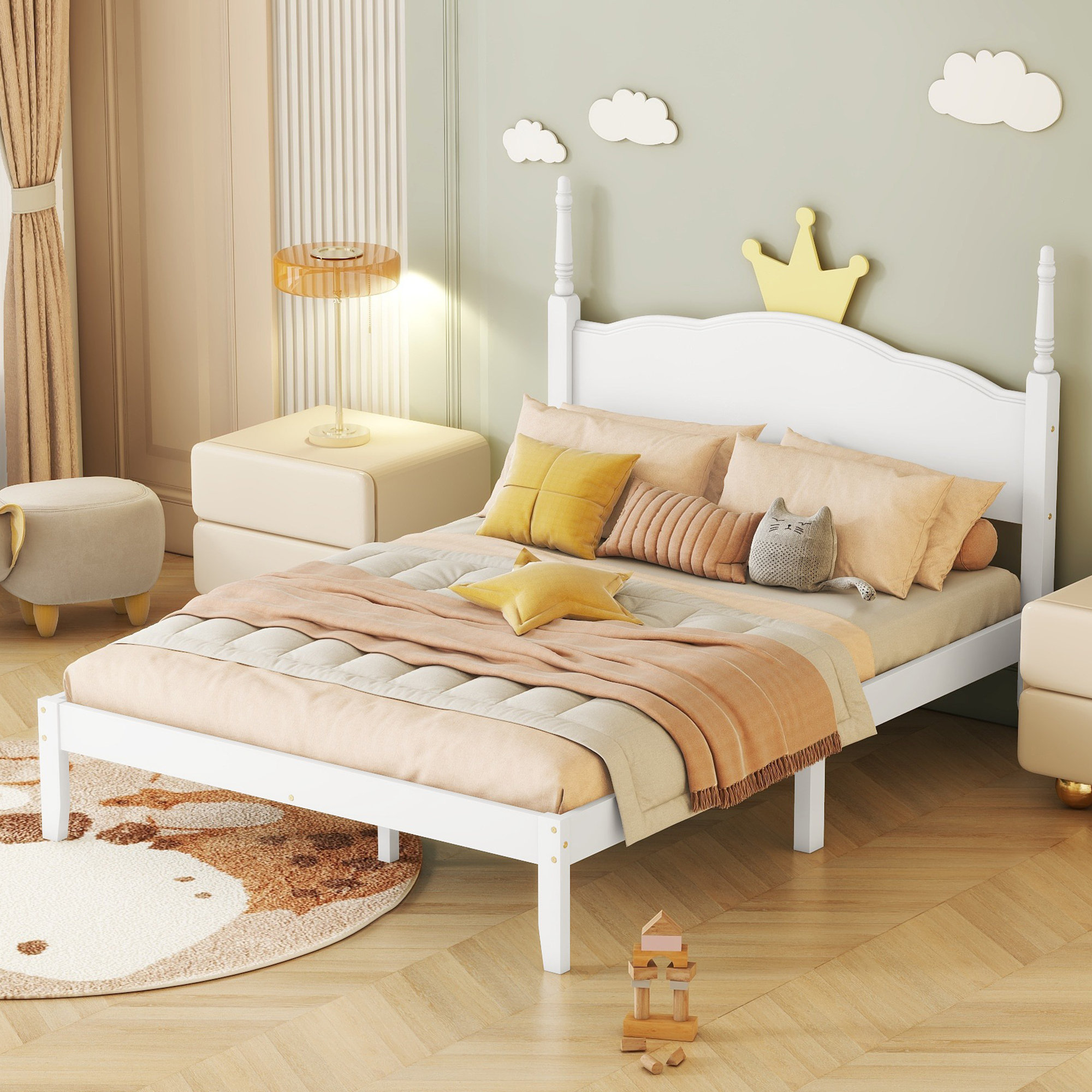 Charlton Home® Gevon Solid Wood+MDF Panel Bed | Wayfair