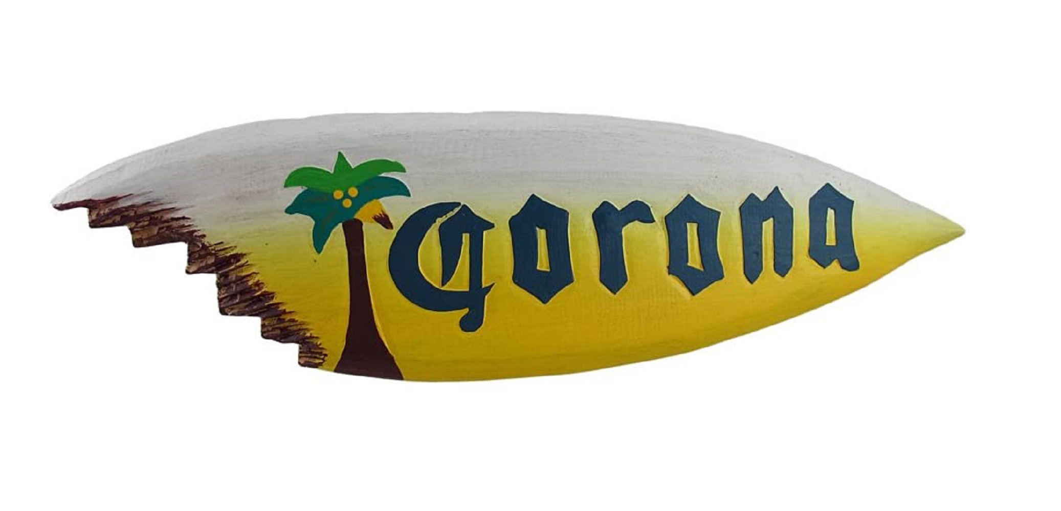 World Bazzar Hand Carved Wooden Corona Surfboard Cocktails Drinking ...