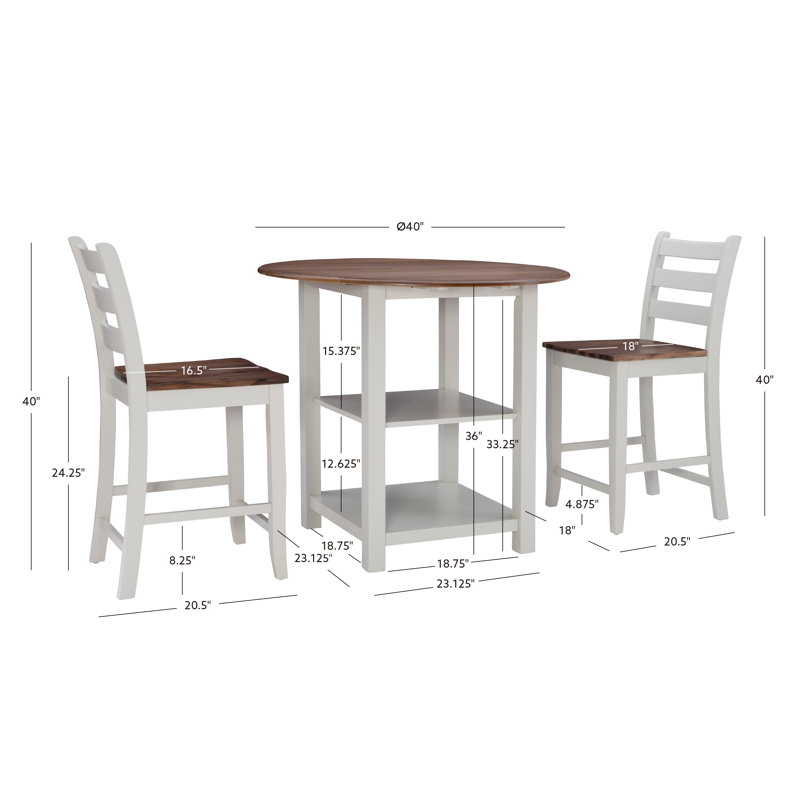 Laurel Foundry Modern Farmhouse Northwick 3 - Piece Extendable Dining ...