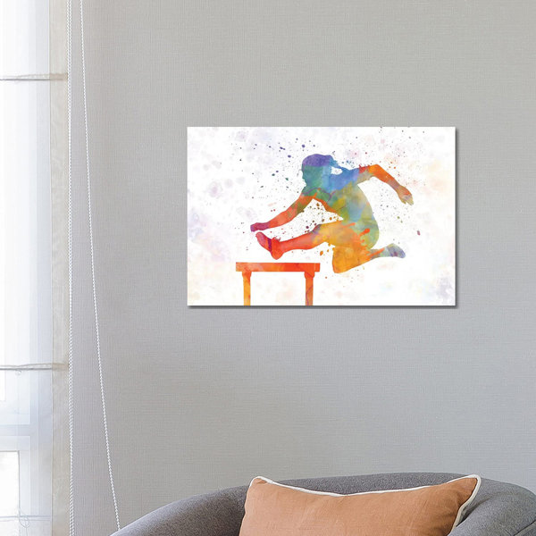 Brayden Studio Track Hurdles Female Silhouette by Paul Rommer - Wrapped ...