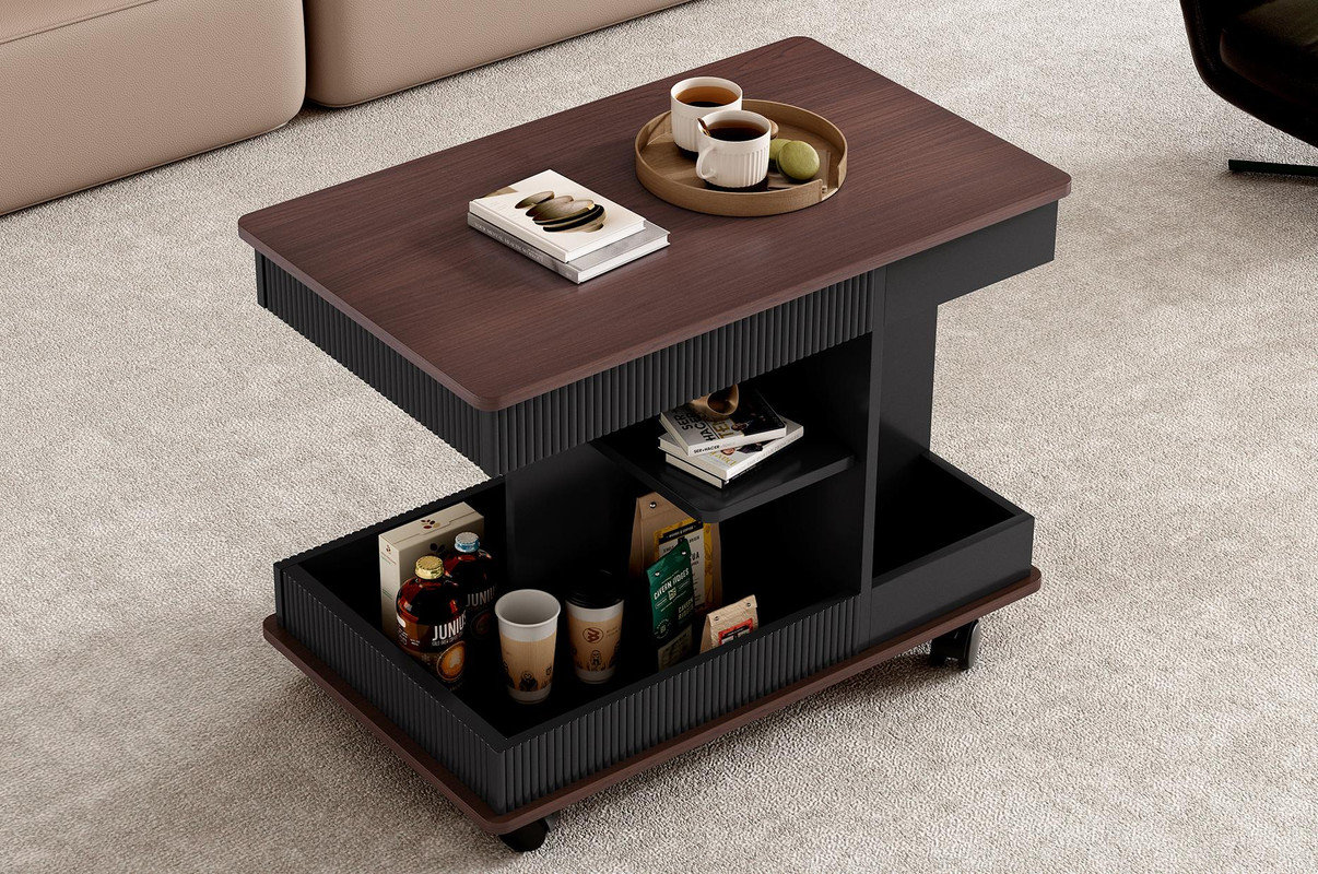 Corrigan Studio® U-Can Adjustable End Table with Wheels | Modern Lift ...