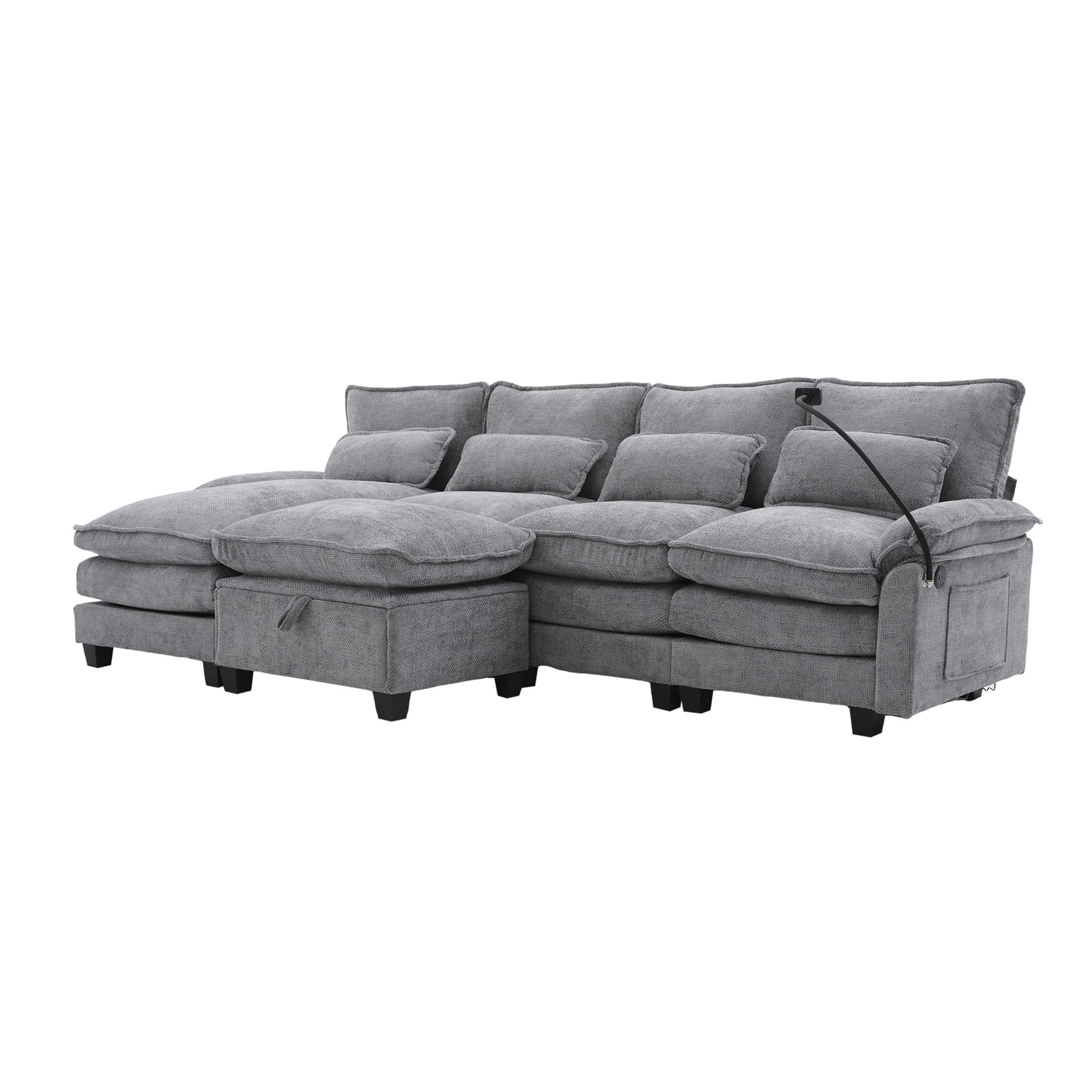 Latitude Run® UNITED WE WIN U Shape Sectional Sofa Cloud Couch For ...