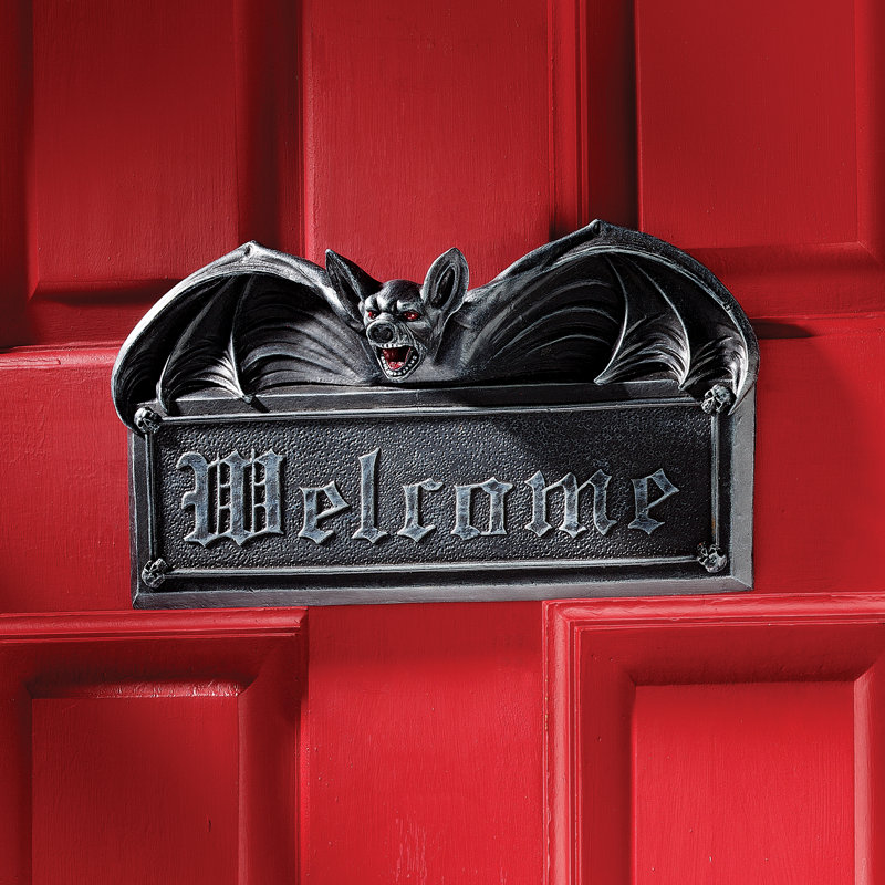 Design Toscano Vampire Bat Welcome Sign | Wayfair