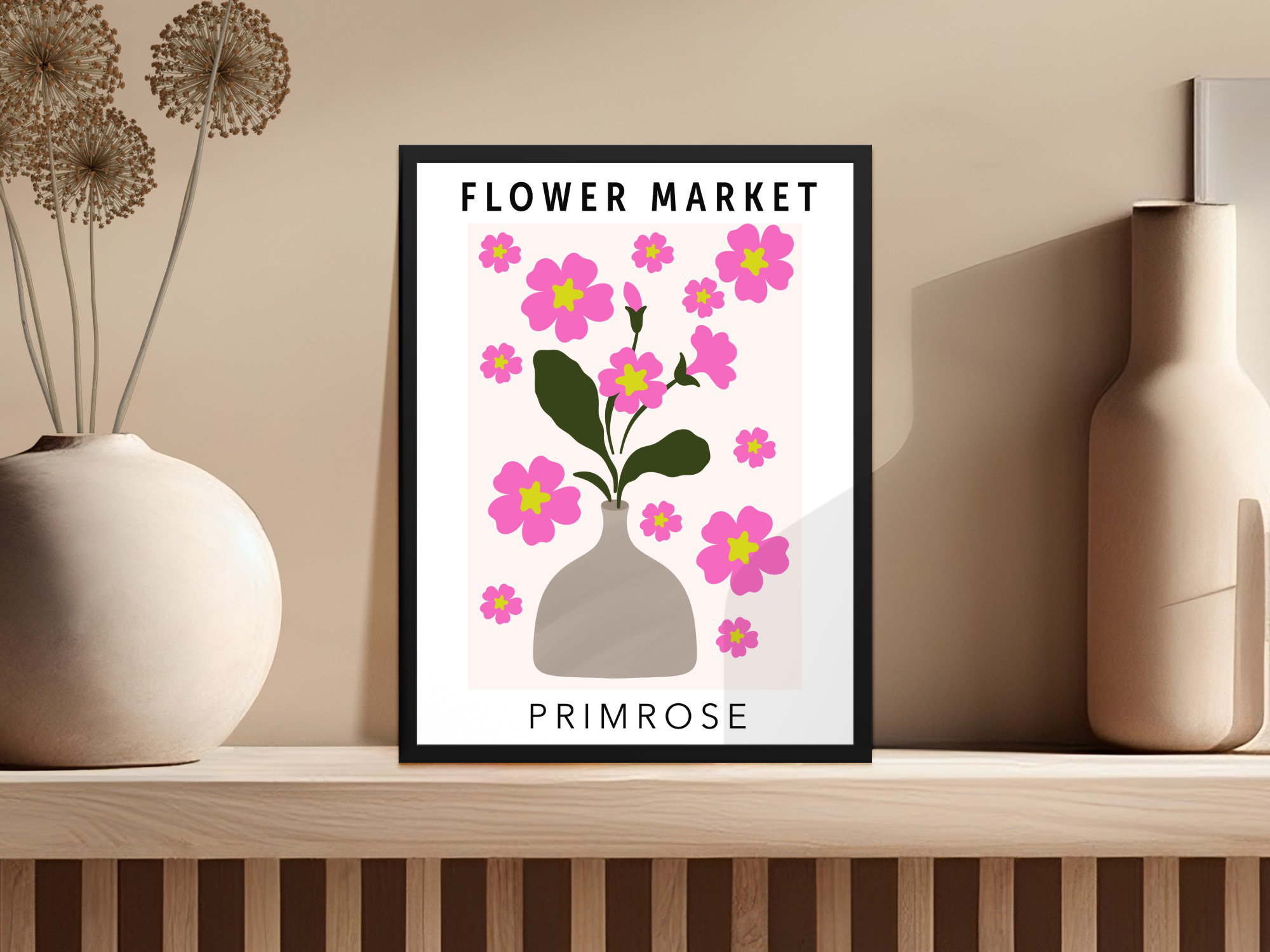 Brayden Studio Flower Market Primrose Flowers In Vase Illustrated ...