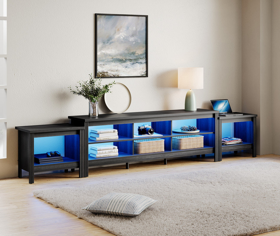 Lark Manor Ashae 117.2 inch TV Stand with BLUE led - Wayfair Canada