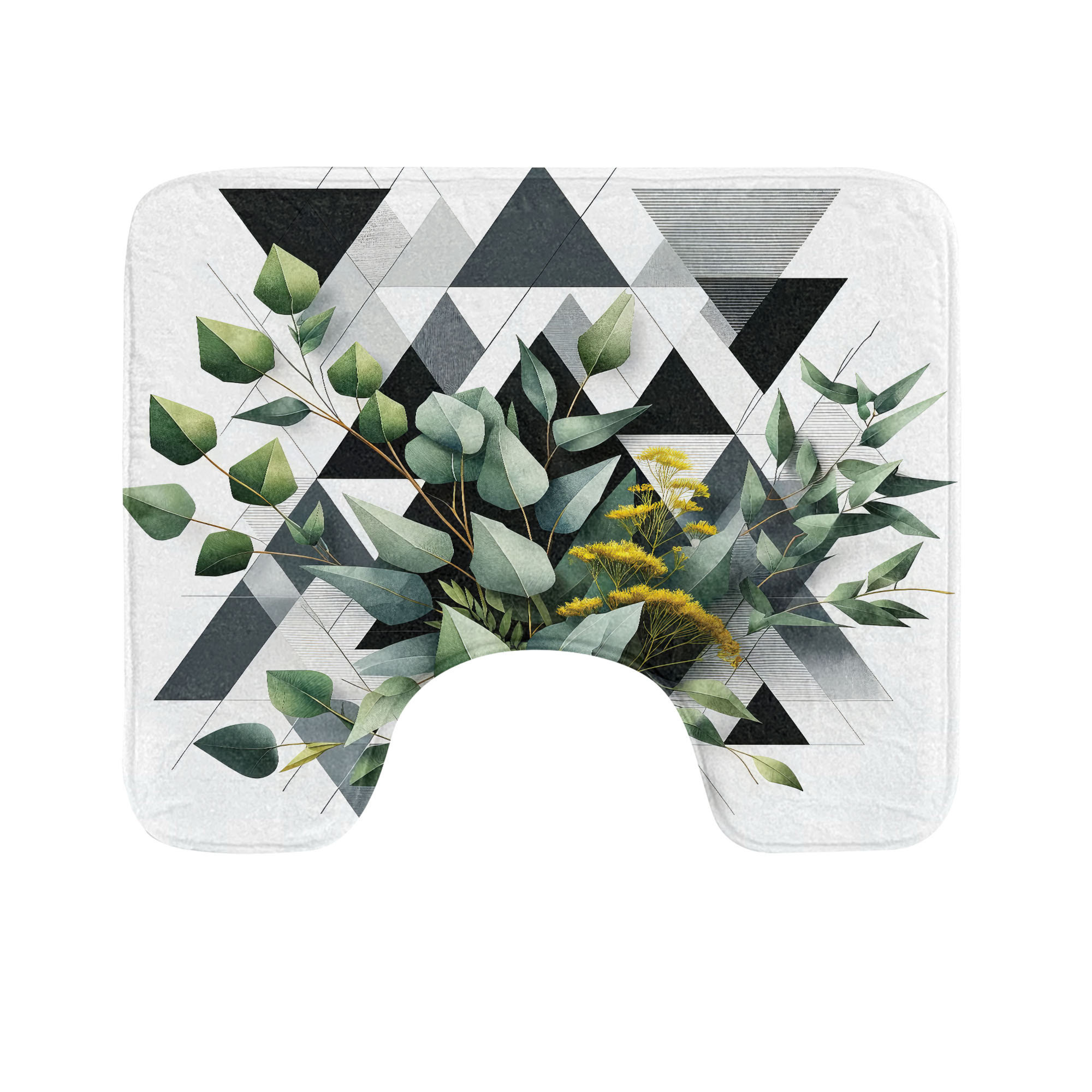 Ebern Designs Eucalyptus Leaves Toilet Mat U-Shape Bathroom Rug 20 ...
