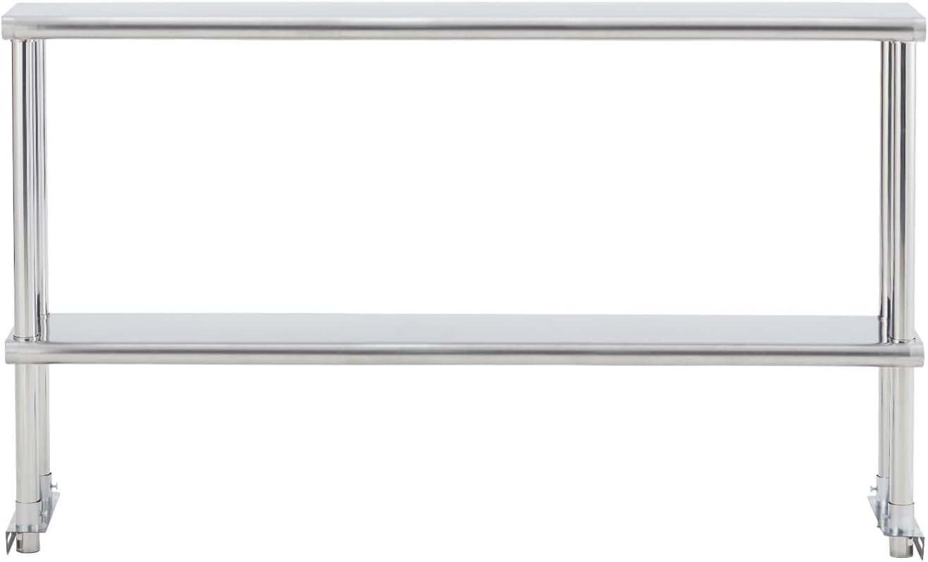 babevy Stainless Steel Double Shelf, Work Table,Supports Up to 800 ...