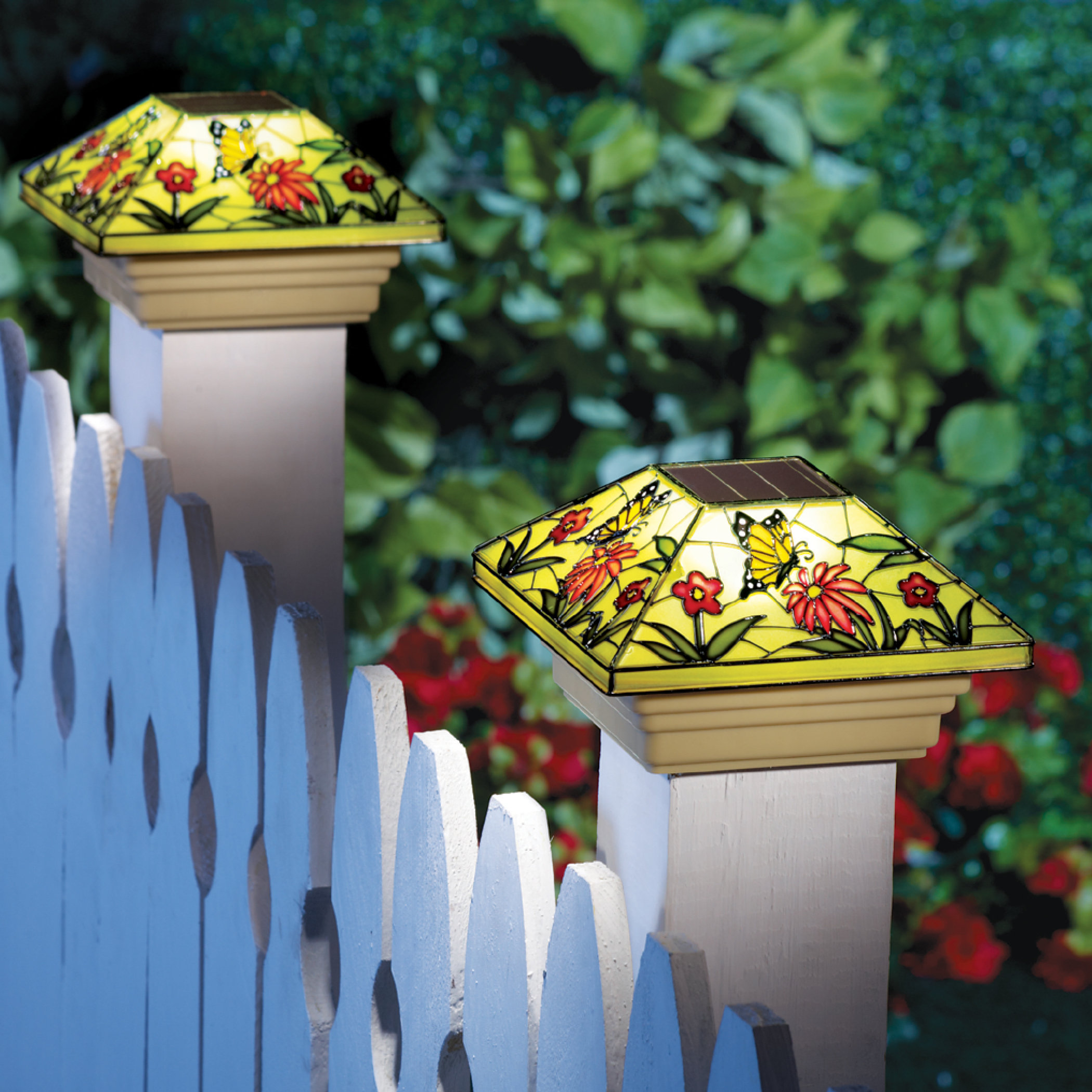 August Grove® Aiana Yellow Solar Powered Integrated LED Outdoor Wall ...