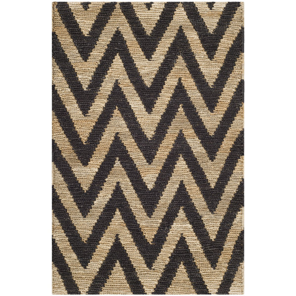 Ebern Designs Louisos Hand Knotted Jute Chevron Rug & Reviews | Wayfair