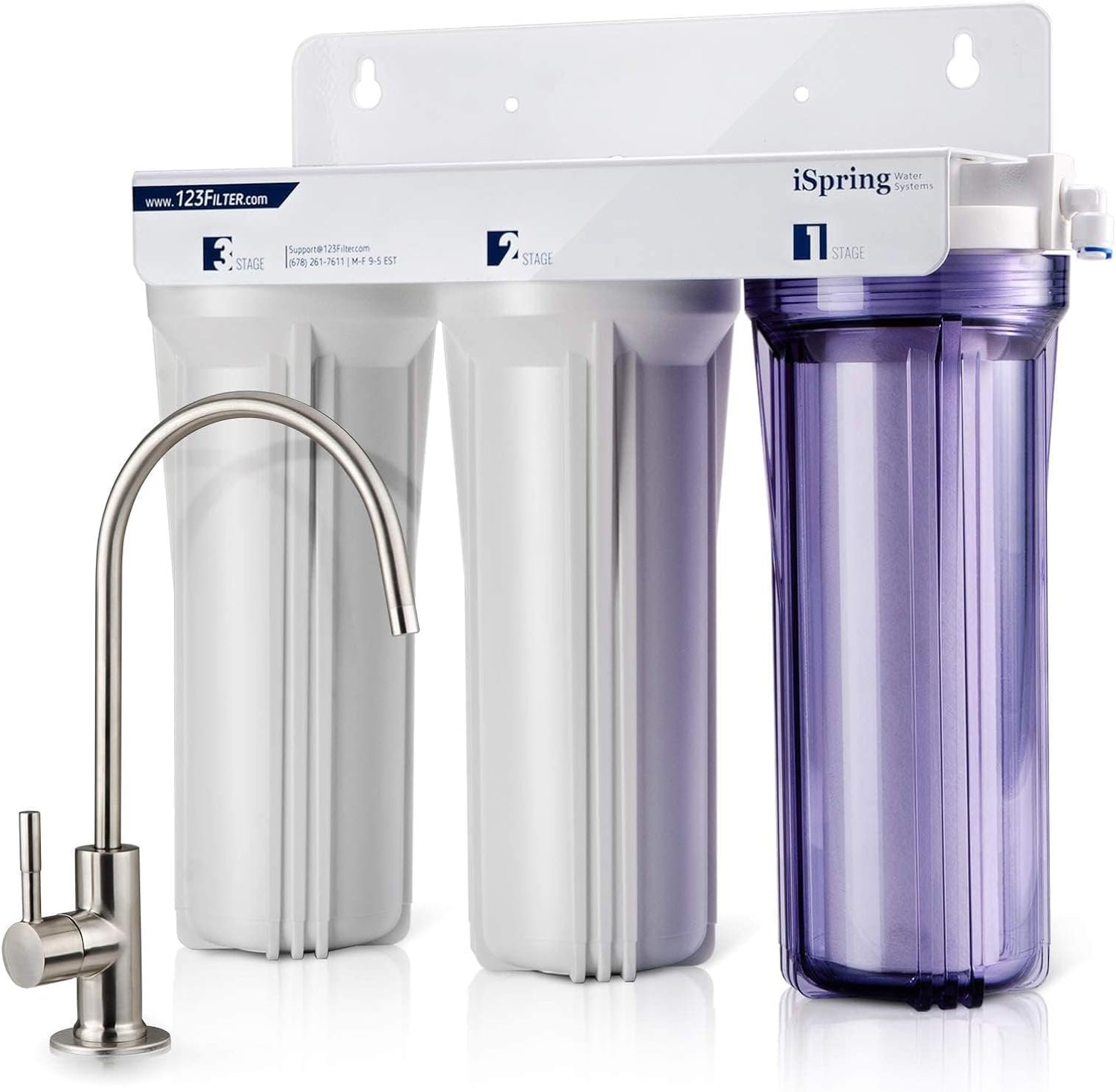 iSpring Water Systems Système de filtration d'eau sous l'évier à 3 étapes iSpring US31-NC pour ...