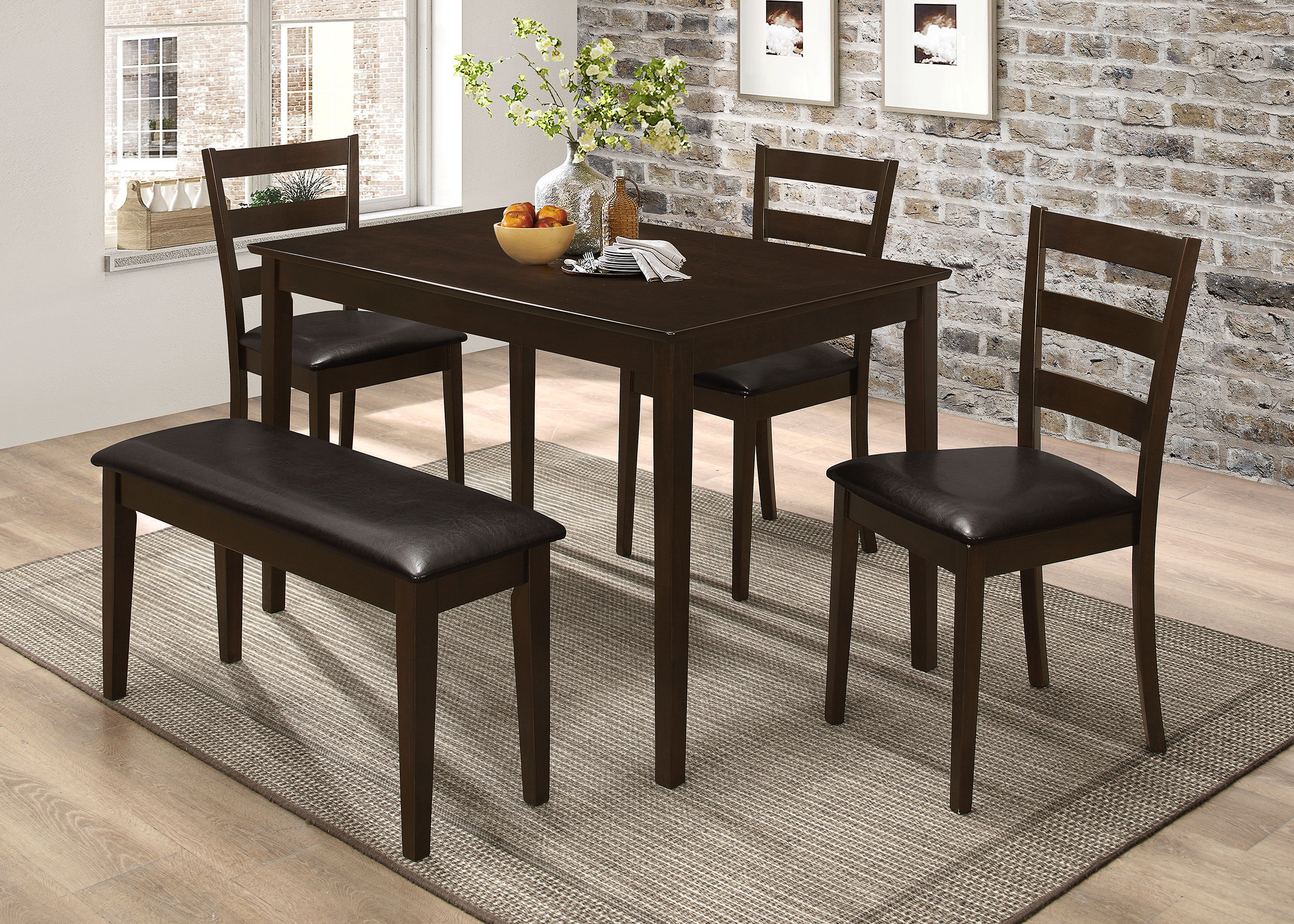George Oliver Sophisticated 5-Piece Set - Rectangular Dining Table Set ...