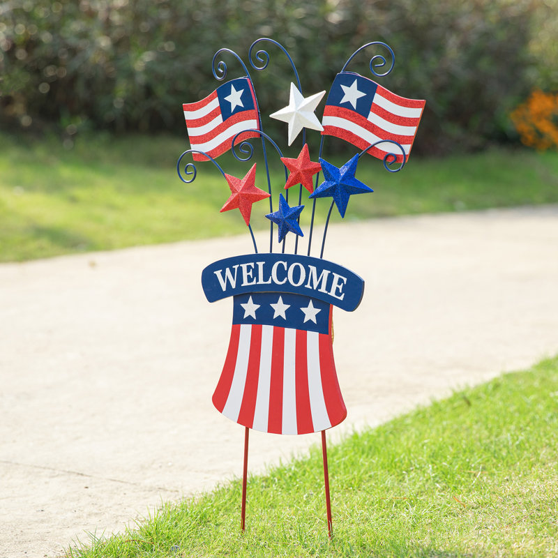 The Twillery Co.® Hayman American Patriotic Garden Stake | Wayfair