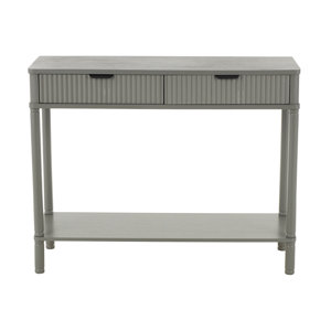 Ebern Designs Cole And Grey Wood Handmade 2 Drawer Console Table With ...