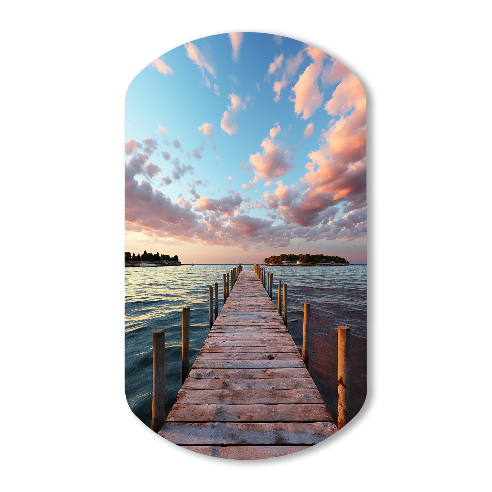Design Art Pier And Dock Tranquil I - Coastal Pier Cylinder Shape ...