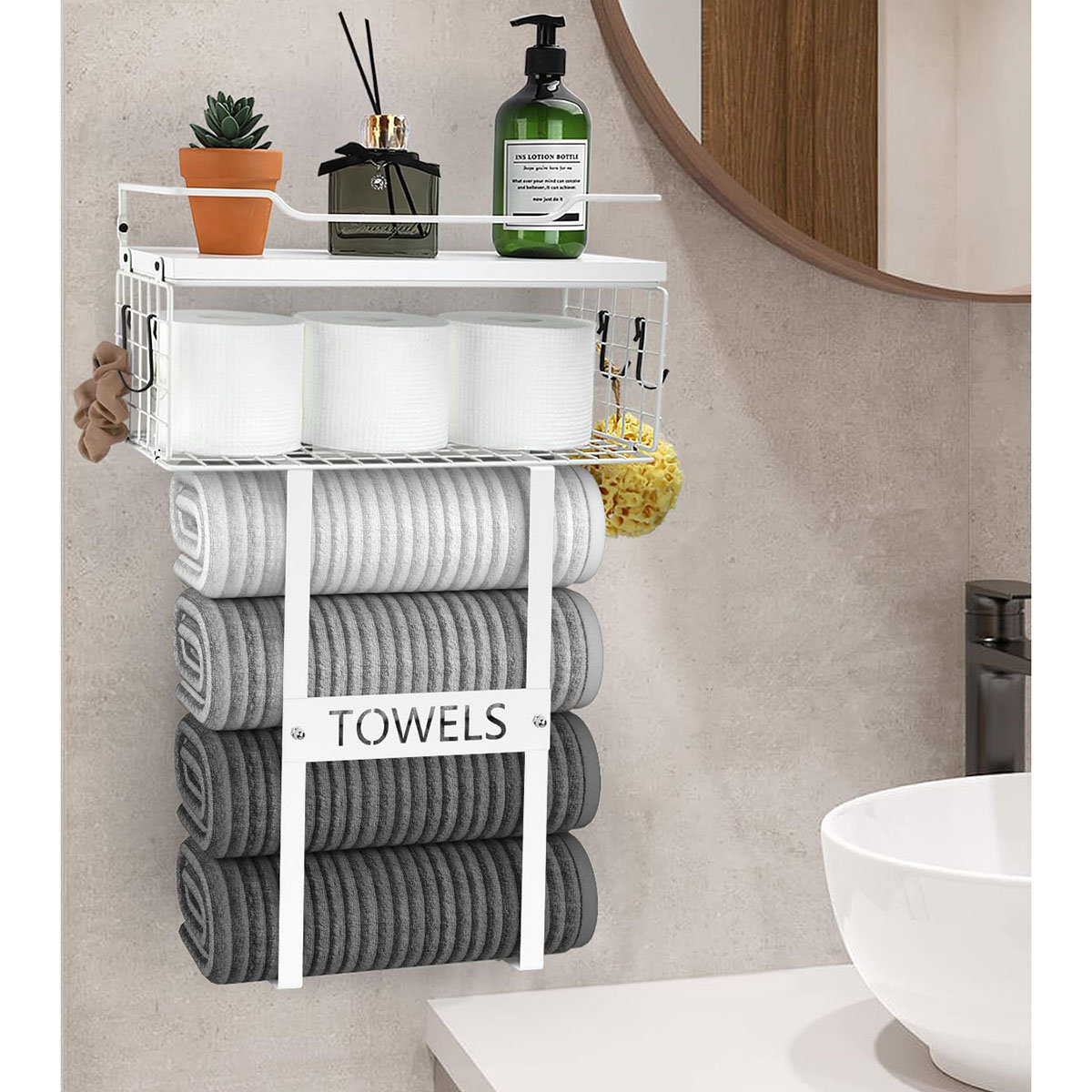 ABESNA Towel Racks For Bathroom Wall Mounted - Bath Wall Towel Holder ...