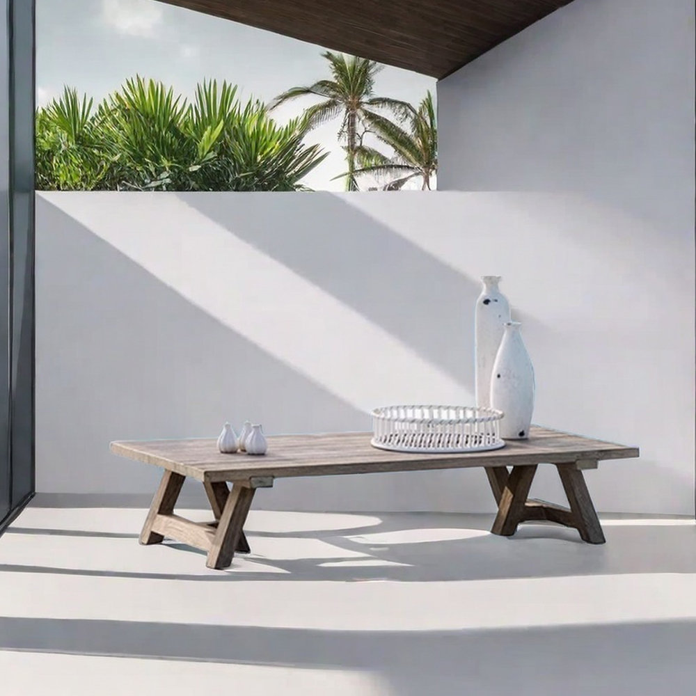 Gracie Oaks Fauman Outdoor Durable Rectangular Teak End Table | Wayfair