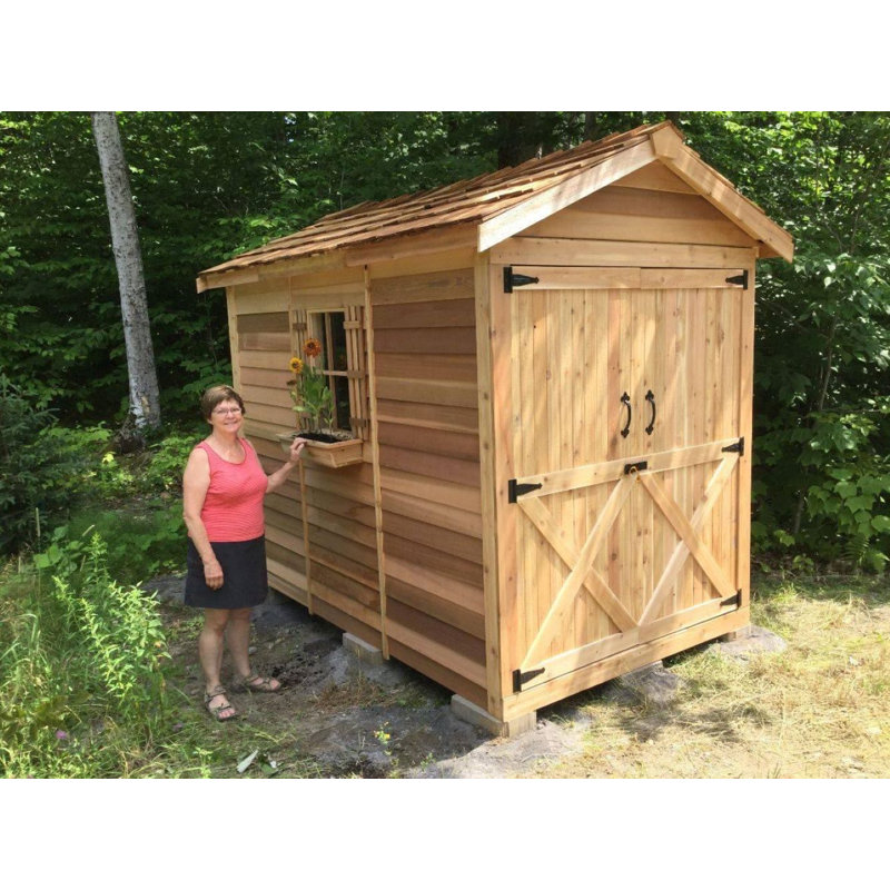 Cedarshed Rancher 6 ft. W x 12 ft. D Western Red Cedar Wood Storage ...