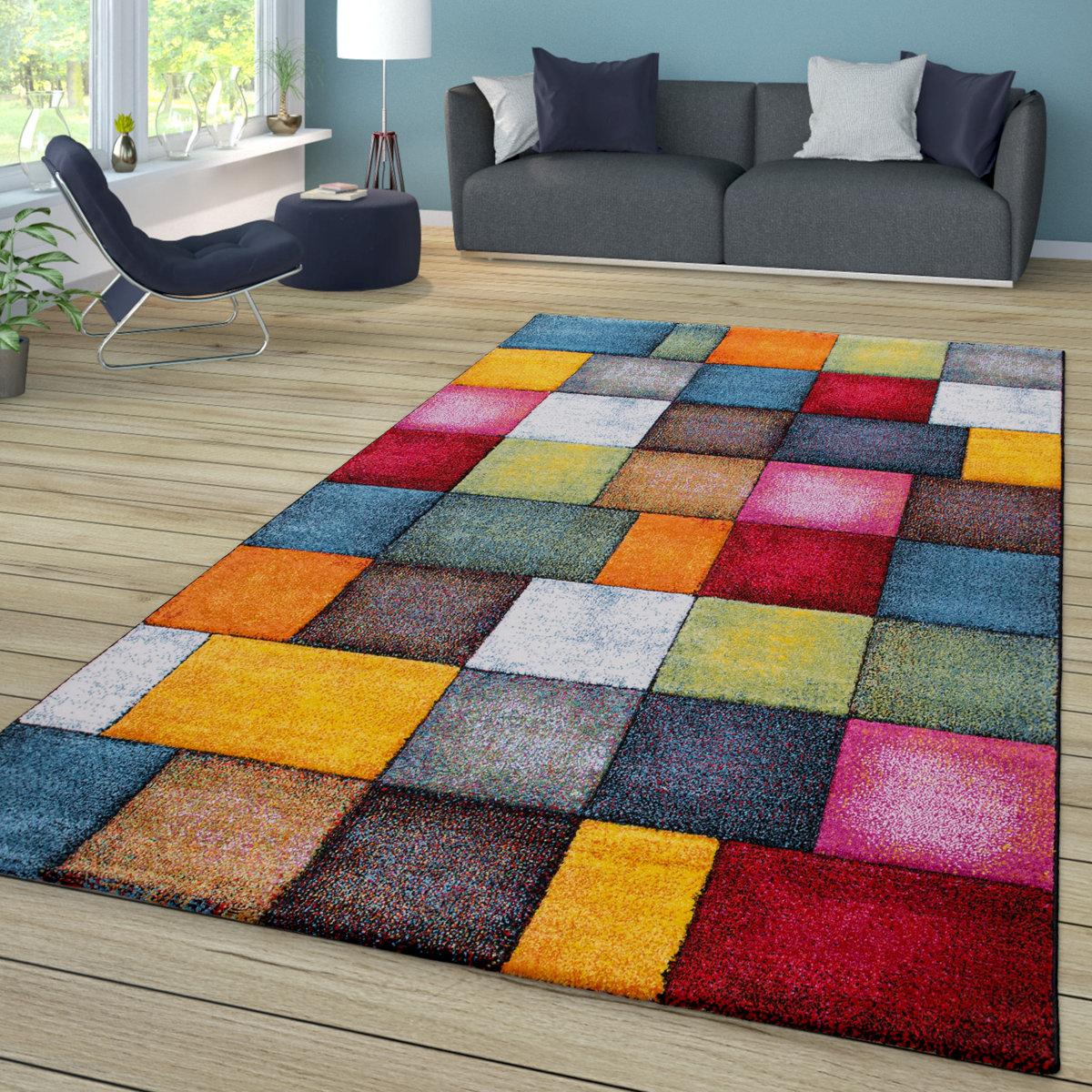 Ebern Designs Rectangle Genoveffa Patchwork Area Rug in Red/Yellow ...