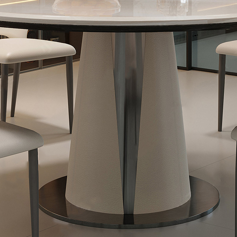 ALLNICEDT Modern Simple Microlite Round Dining Table Set | Wayfair