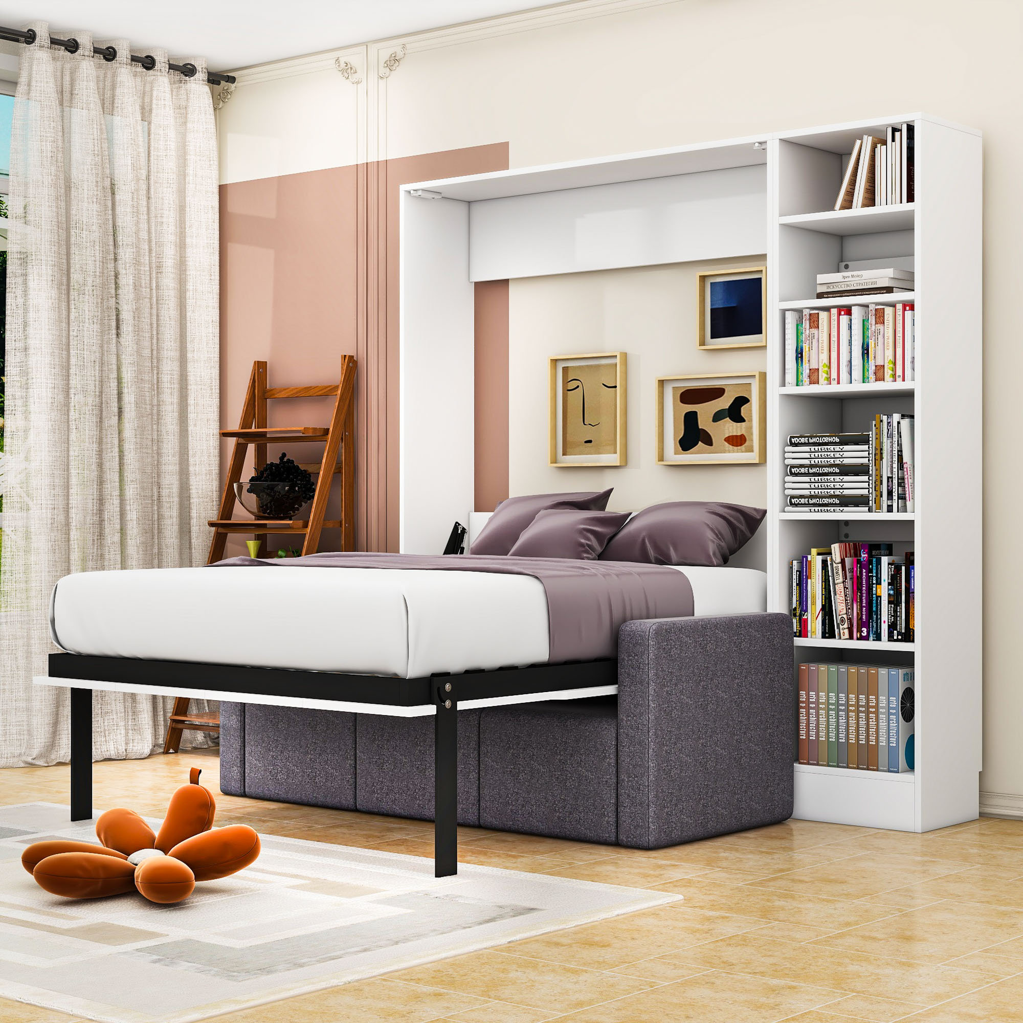 Latitude Run® Multi-Functional Murphy Bed with Integrated Storage ...