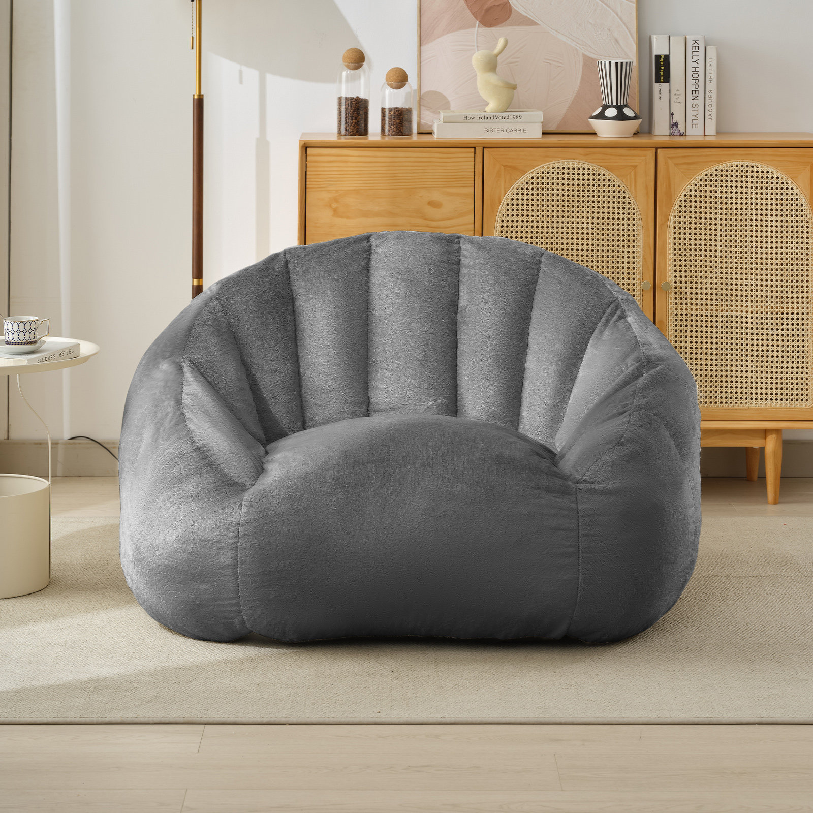 Trule Giant Bean Bag Chair, Oversized Bean Bag Couch, Faux Fur Large ...