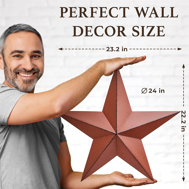 Loon Peak® 24" Rustic Barn Star Wall Decor - Handmade Burgundy Large ...