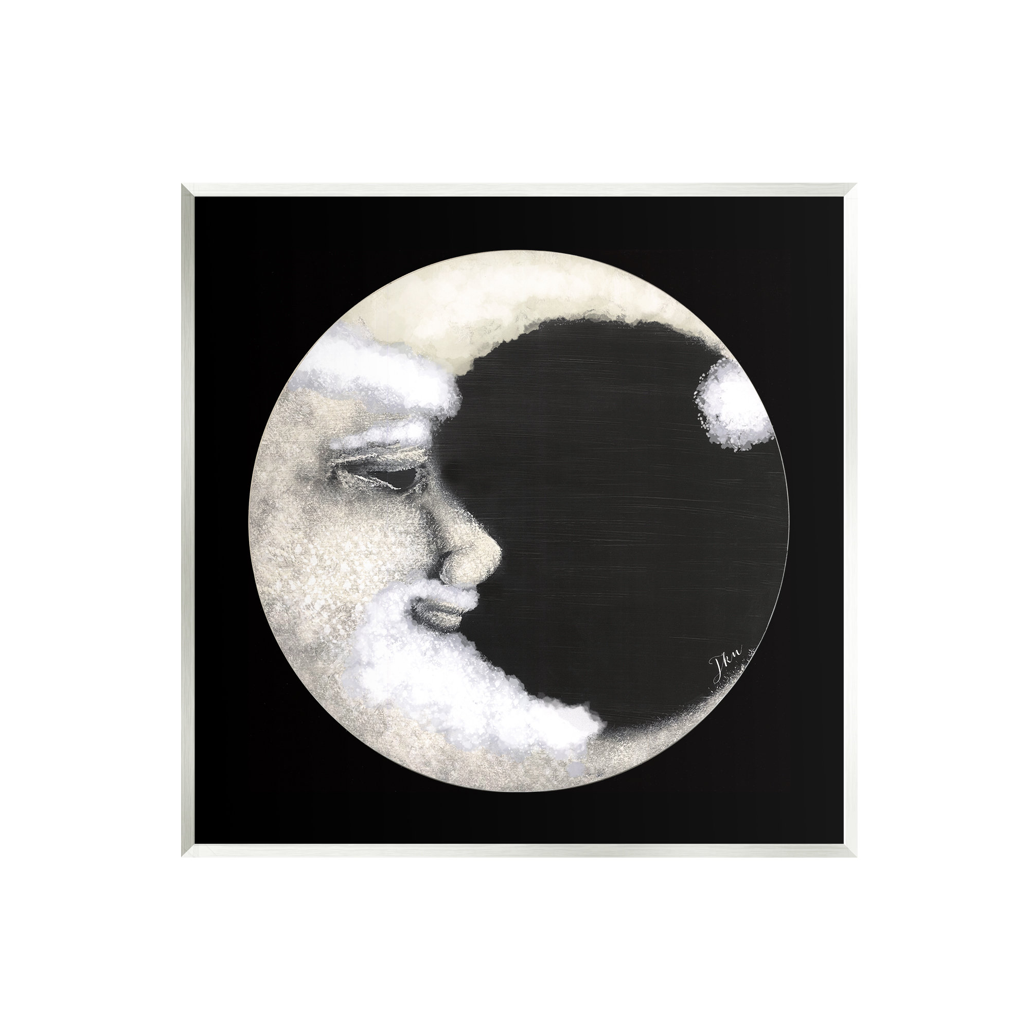 Stupell Industries Smiling Round Moon Face by Sally Swatland - Graphic ...