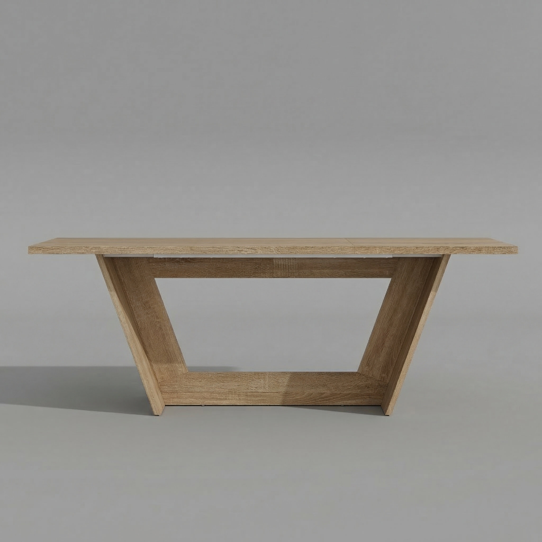 Ebern Designs 81.5" Oak-Finish Conference Table – Modern V-Leg Design ...