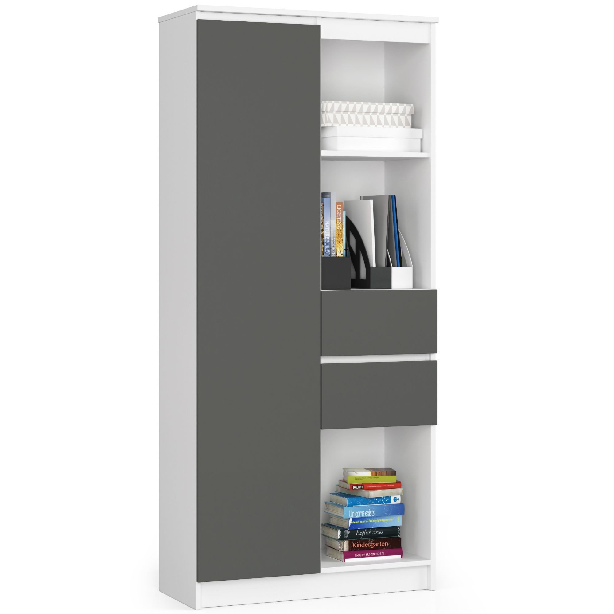 Latitude Run R15 office shelf with lockable door, 80cm, 2 drawers, 7 levels | Wayfair.co.uk