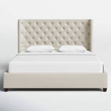 Joss & Main Hanson Upholstered Wingback Platform Bed | Wayfair
