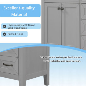 Winston Porter Jermey 36'' Single Bathroom Vanity with Ceramic Top ...