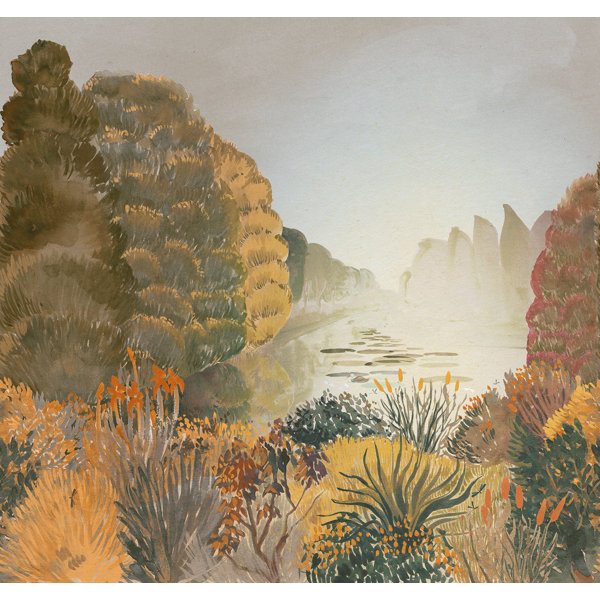 Walls Republic Multicolor Nature Landscape Print Textured Wallpaper ...