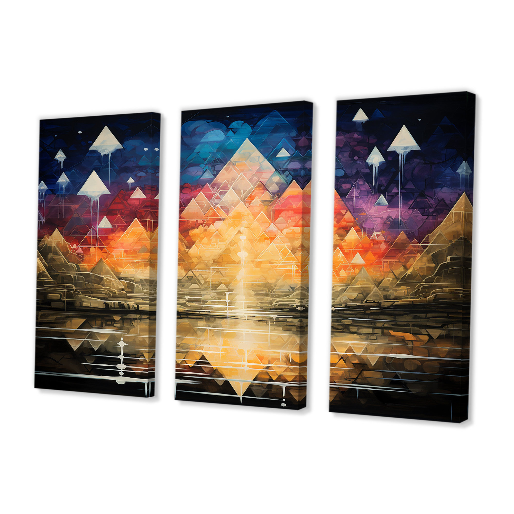 Design Art Whispers Of Sacred Sorrow - Abstract Landscape Wall Art Set ...